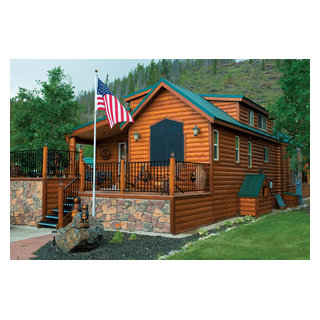 Front Porch of Luxury Wood Cabin - Rustic - Porch - Other - by PPG ...