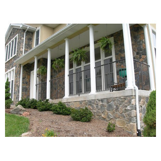 Front Porch Rail for Lakefront Home Matches Showstopping Spiral Stair ...