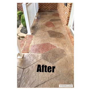 Hand Carved Flagstone Front Porch - Porche - Autres périmètres - par ...