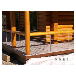 Kenai, AK Peeled Wood Posts and Top Rail with Steel Posts and Cable ...