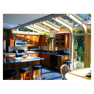 Kitchen expansion using a sunroom corner addition - Contemporary ...