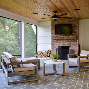 75 Porch with a Fireplace Ideas You'll Love - January, 2025 | Houzz