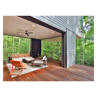Modern Hillside Custom Home in Chapel Hill, NC - Modern - Porch ...