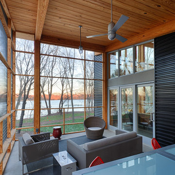 Timber Frame Covered Screen Porch - Photos & Ideas | Houzz