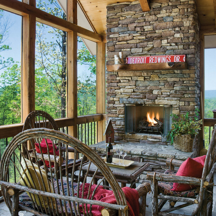 Timber Frame Covered Screen Porch - Photos & Ideas | Houzz