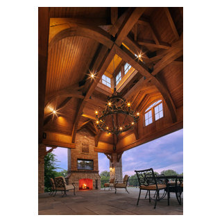 Outdoor Screened Pavilion with Pergola - Montagne - Porche - St. Louis ...