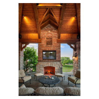 Outdoor Screened Pavilion with Pergola - Rustic - Porch - St Louis - by ...