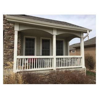 Porch Composite Post and Railing update - Modern - Porch - Omaha - by ...