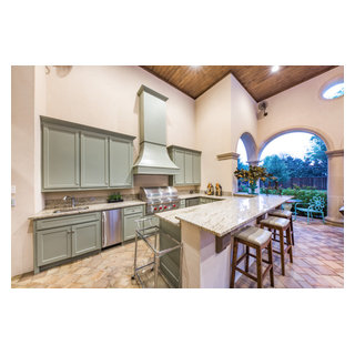 Rear Porch Exterior Kitchen - Mediterranean - Porch - Dallas - by L ...