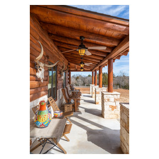 Rush Creek Ranch Log Home and Addition (L12667) - Southwestern - Porch ...