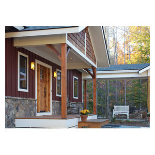 Rustic Crozet Timber Frame - American Craftsman - Veranda - Richmond ...