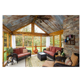 Timber Frame Plus House - Rustic - Porch - Cleveland - by New Leaf Home ...