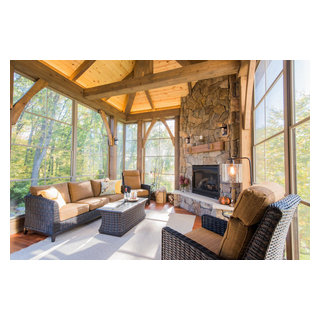 Timber Frame Screen Porch - Rustic - Porch - Minneapolis - by ...