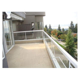 Topless Glass Railing - Contemporary - Porch - Vancouver - by Deck Pros ...