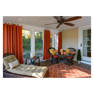 Traditionl three season porch addition, trex decking, vinyl beadboard ...