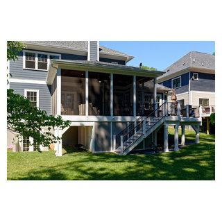 Warm, Relaxing Tray Ceiling Screened Porch + Timbertech Deck in ...