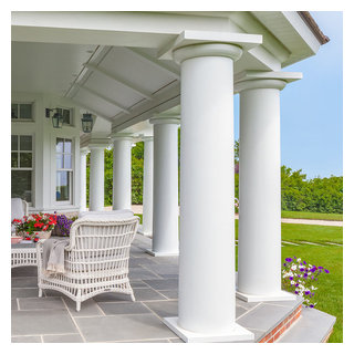 Warm Welcome - Porch & Columns - Cape Cod, MA Custom Home - Beach Style ...