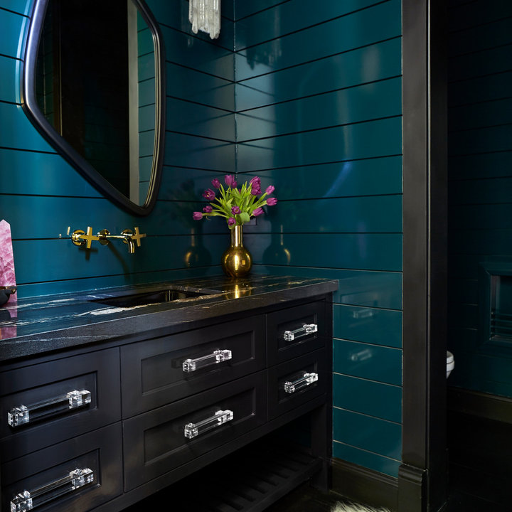 75 Beautiful Large Black Powder Room Ideas & Designs - January 2023 ...