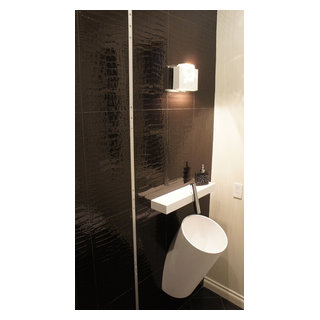 Crocodile Tile Luxury Bathroom - Contemporary - Powder Room - Los ...