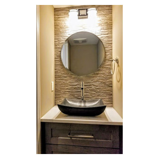 Ensuite and Powder Room Gutted & Renovated - Transitional - Powder Room ...