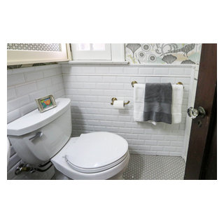 Historic 1925 Vintage Powder Room with White Subway Tile - Traditional ...