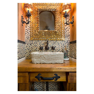 Italian-inspired Powder Room - Mediterranean - Powder Room - San Diego ...