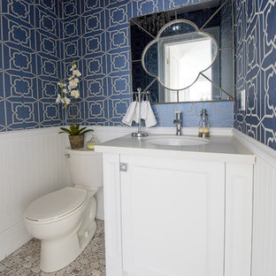 Navy Blue Powder Room Ideas & Photos | Houzz
