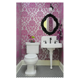 pink powder room - Eclectic - Powder Room - Nashville - by anna forkum ...