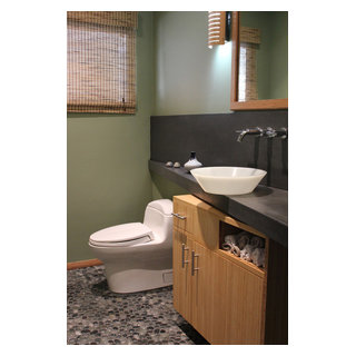 Powder Room Countertop and Backsplash - Contemporary - Powder Room ...