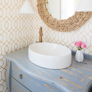 75 Blue Powder Room Ideas You'll Love - April, 2022 | Houzz