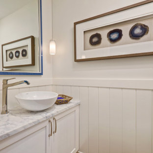 75 Beautiful Cloakroom with White Cabinets and Tongue and Groove Walls ...