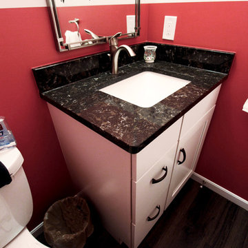 75 Red Powder Room with Quartz Countertops Ideas You'll Love - April ...