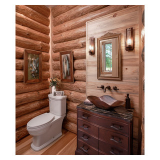 Red Pine Lodge - Rustic - Powder Room - Detroit - by Meadowlark Design ...