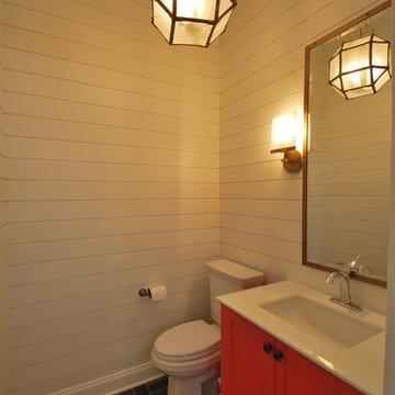 75 Powder Room with Red Cabinets Ideas You'll Love - November, 2024 | Houzz