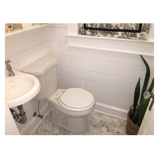 Shiplap powder room - Transitional - Powder Room - New York - by Shore ...