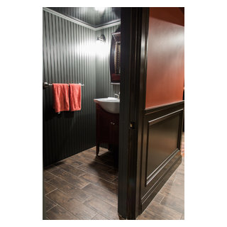 Speakeasy Basement Design/Build - Traditional - Powder Room - Boston ...