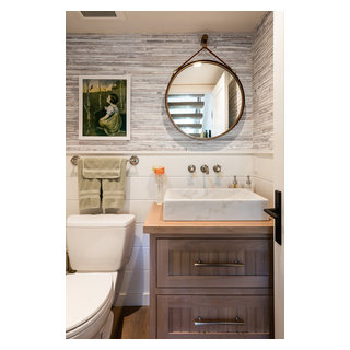 Stylish Beach side condo - Transitional - Powder Room - Los Angeles ...