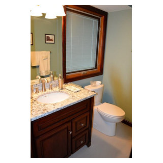 Transitional Cherry Powder Room - Traditional - Powder Room - New York ...