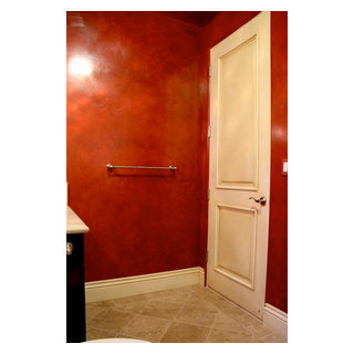 Venetian Plaster - Red Powder rooms - Traditional - Powder Room ...