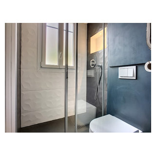 Douche et niche éclairée - Contemporain - Salle de Bain - Nice - par ...
