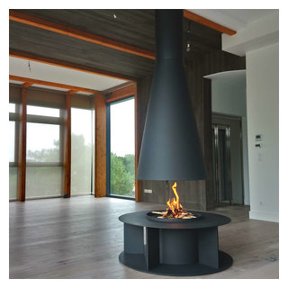 Cheminée à bois Black Collection de Boley - Contemporary - Games Room ...
