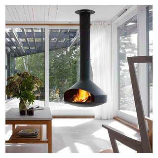 CHEMINÉE CENTRALE / CENTRAL FIREPLACE - Contemporain - Salon ...