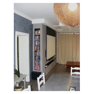 Creation agencement multimedia meuble télé home cinema - Contemporary ...