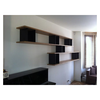 Etagères bois sur mesure - Scandinavian - Living Room - Paris - by ...
