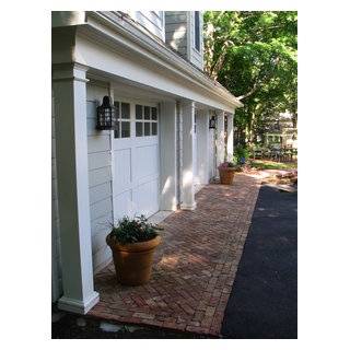 Brick Apron by garage door - Shed - New York - by Magic Landscaping ...
