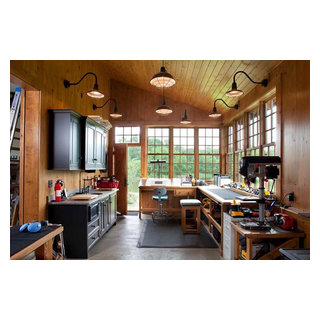 Custom Log Home with Stone - Rustic - Shed - Other - by StoneMill Log ...