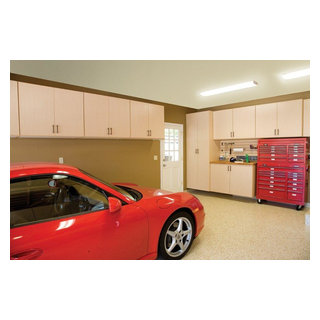 Maple Melamine Garage Cabinets with Sarhara Epoxy Flooring ...