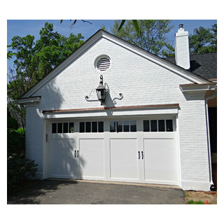 Porch, Garage and Facade Facelift for a Ranch-Style Home - Midcentury ...