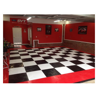 RED HOT Garage -with RaceDeck® Garage Flooring - Shed - Salt Lake City ...