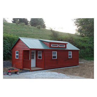 Red Log Sided Cabin Shed - Craftsman - Shed - Other - by Esh's Utility ...
